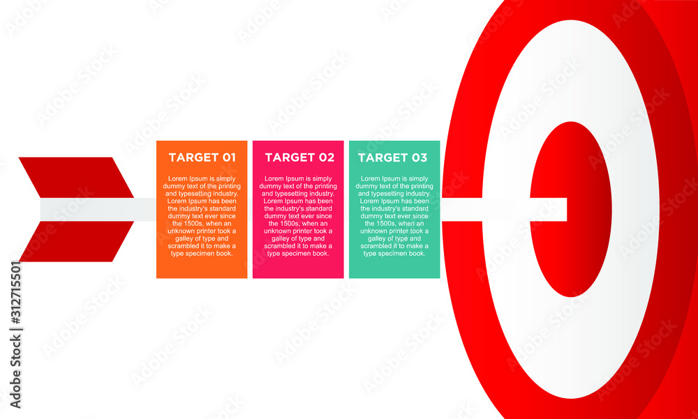 infographic target with 3 step element. Business concept with three ...