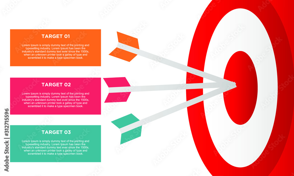 infographic target with 3 step element. Business concept with three ...