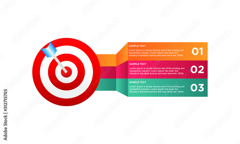 infographic target with 3 step element. Business concept with three ...