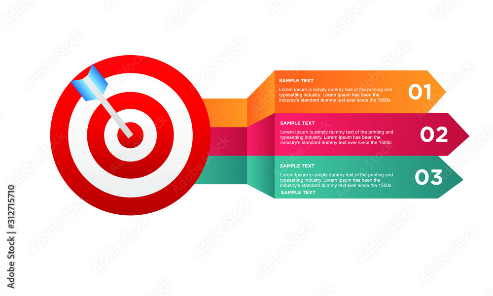 infographic target with 3 step element. Business concept with three ...