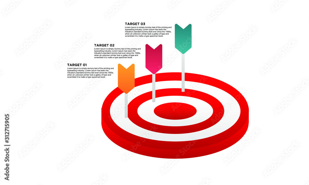 infographic target with 3 step element. Business concept with three ...