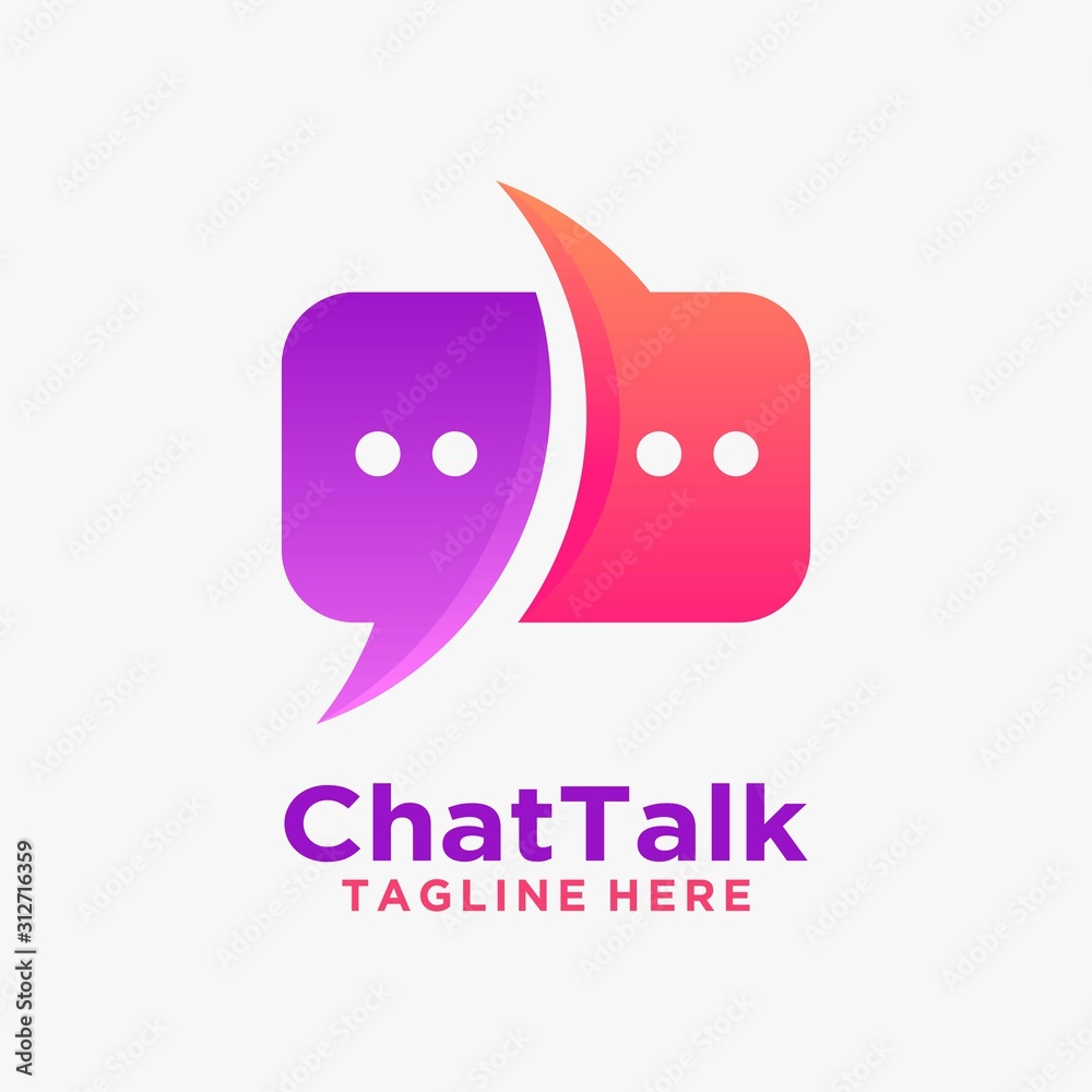 Creative chat logo design Stock Vector | Adobe Stock