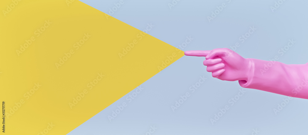 minimal Human hand point with finger. pastel colors. advertising ...