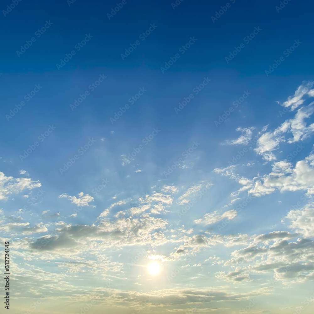 Blue sky with cloud during sunset Stock Photo | Adobe Stock