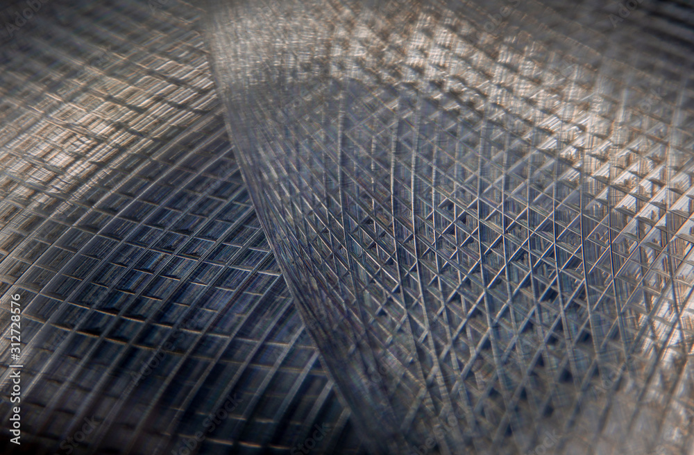 Industrial realistic gray color stainless steel flat part in partial ...