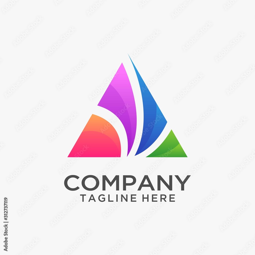Triangle business logo design Stock Vector | Adobe Stock