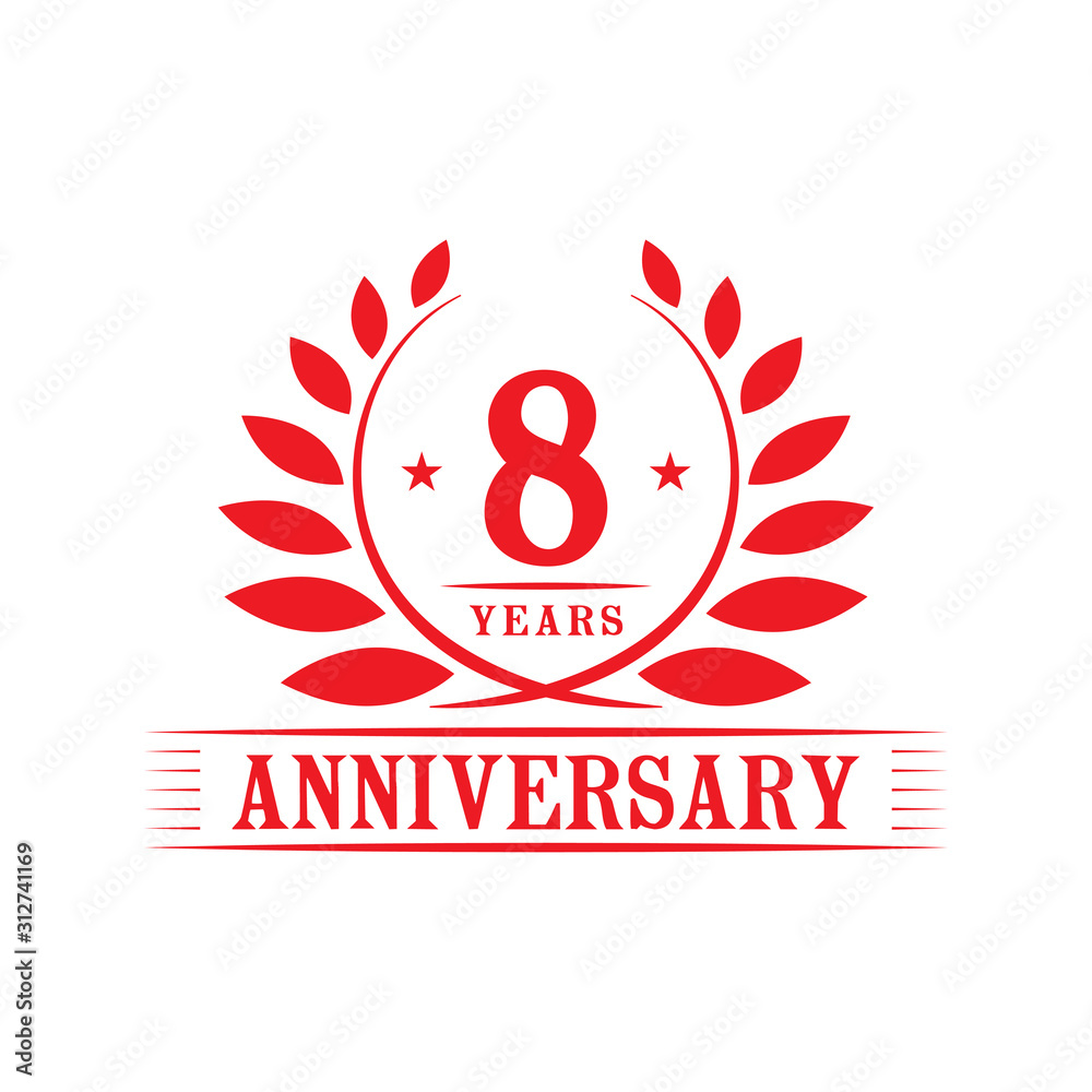 8 years logo design template. Eighth anniversary vector and ...