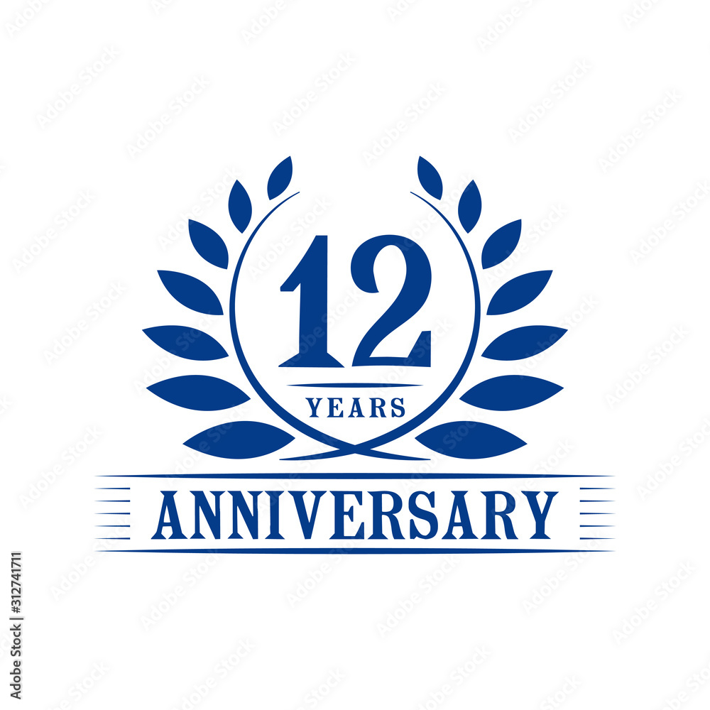 12 years logo design template. Twelfth anniversary vector and ...