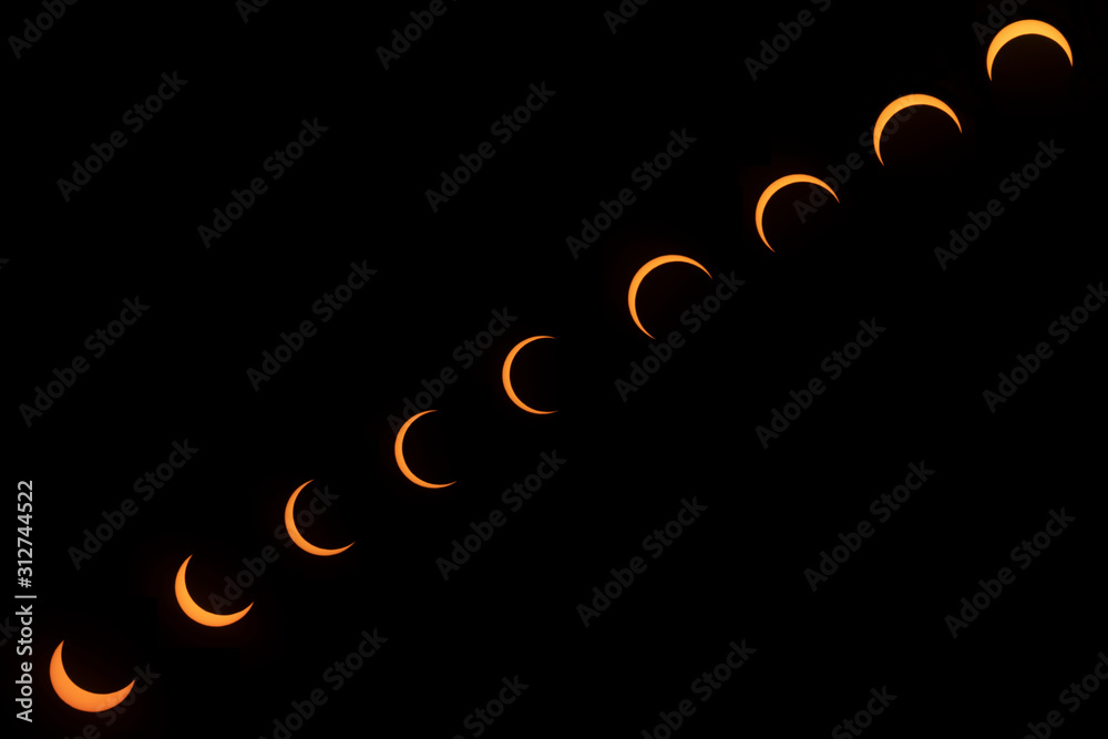 Partial Total Solar Eclipse phases. Composite Solar Eclipse. Last ...