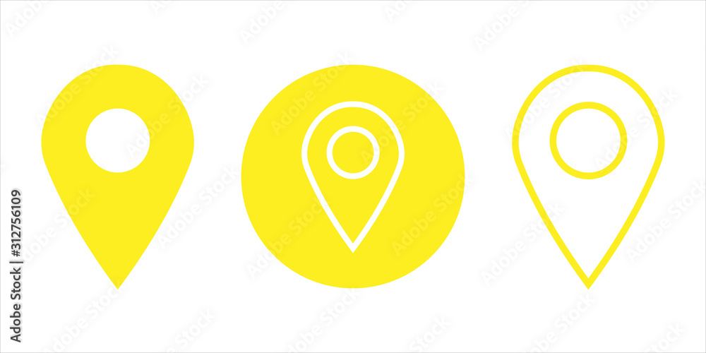 Location icon. Positioning sign in map. Pin vector illustration. Stock ...