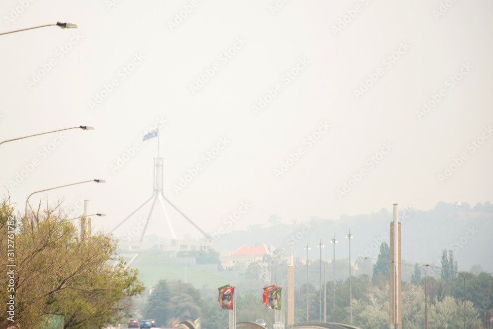 Canberra, Australia 2019-12-28 Australian bushfire: smoke haze from ...