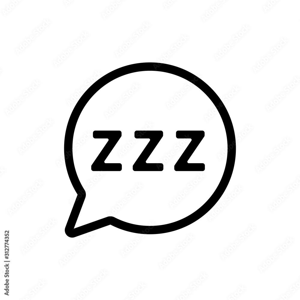 Snoring icon vector. A thin line sign. Isolated contour symbol ...