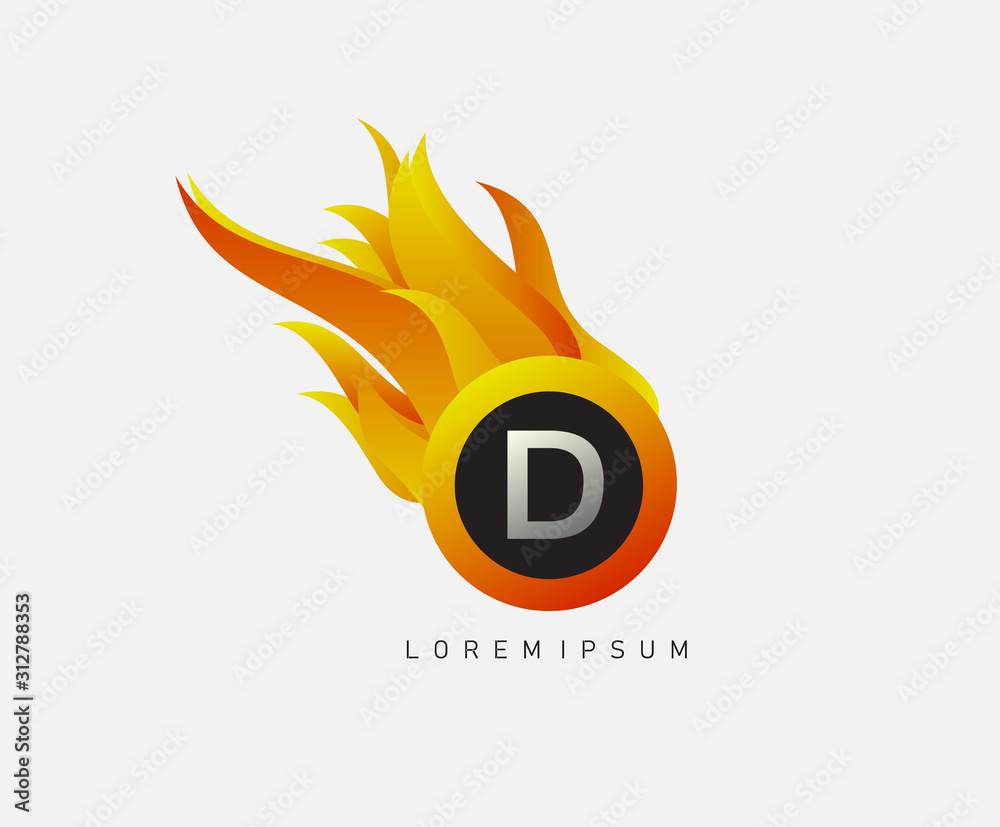 Burning Letter D