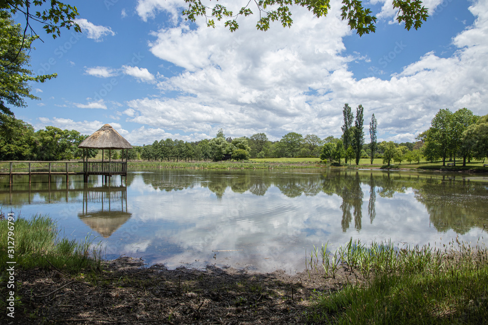 Reflective Mirror Lake Kenmo With Jetti and Viewing Deck Over The Lake ...