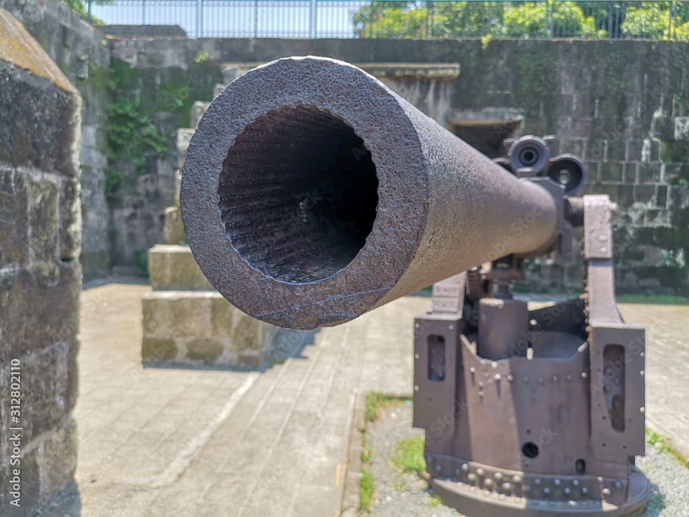 Japanese Naval Cannon Mounted In Intramuros, Manila, Philippines Called ...
