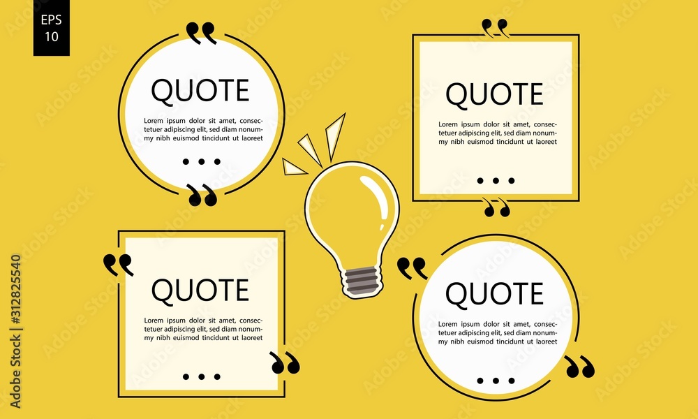 Vector illustration of typography design. Remark quote text box poster ...