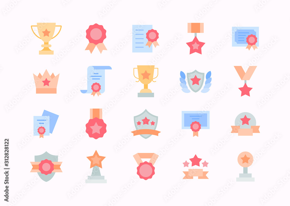 Vector award and championship flat pictogram icons for your designs ...