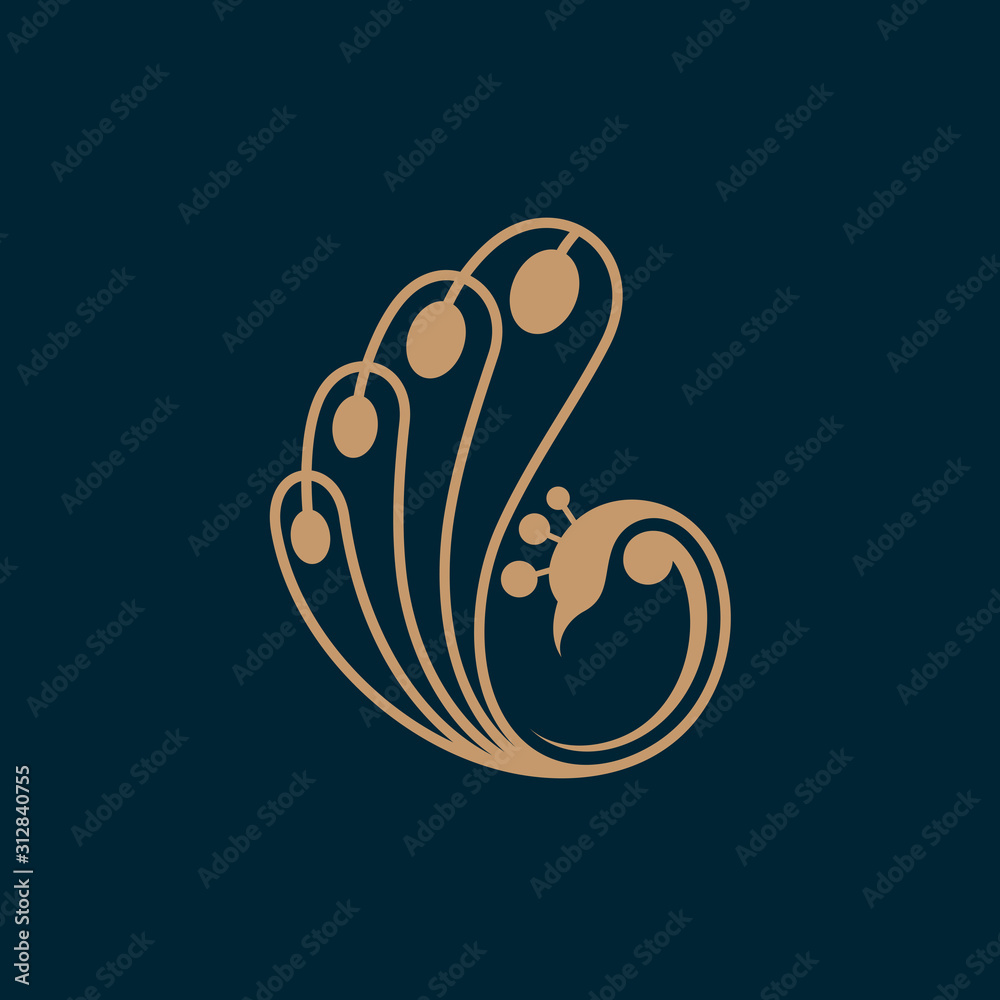 Peacock Logo Illustration With Linear Luxury Style Simple Minimalist