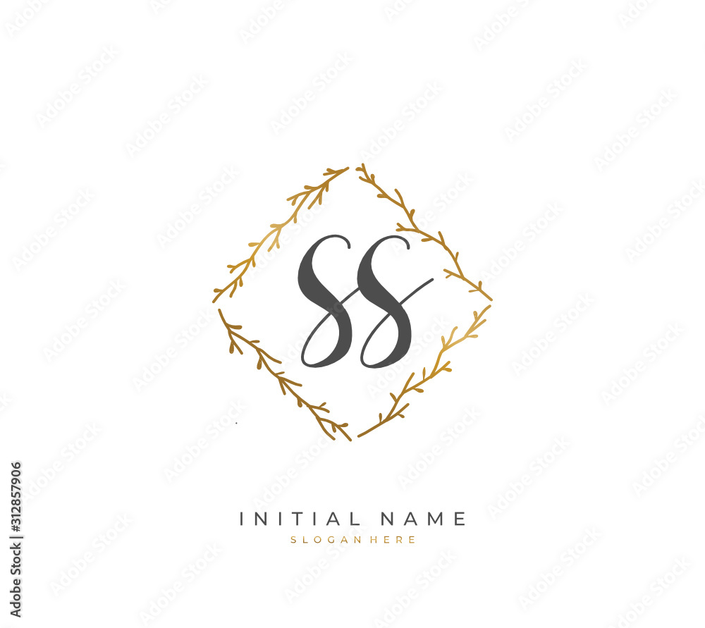 Handwritten letter S SS for identity and logo. Vector logo template ...