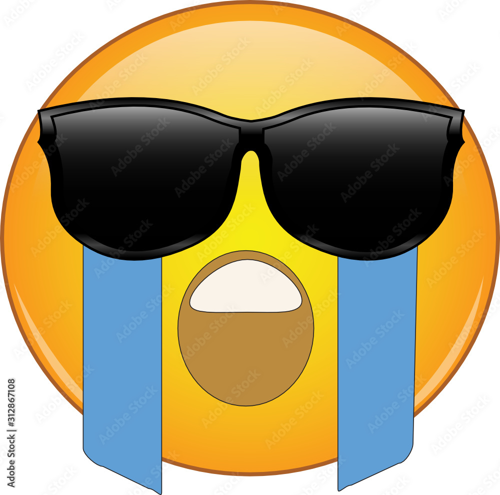 Cool Crying Face Emoji. Yellow face with an open mouth wailing and ...