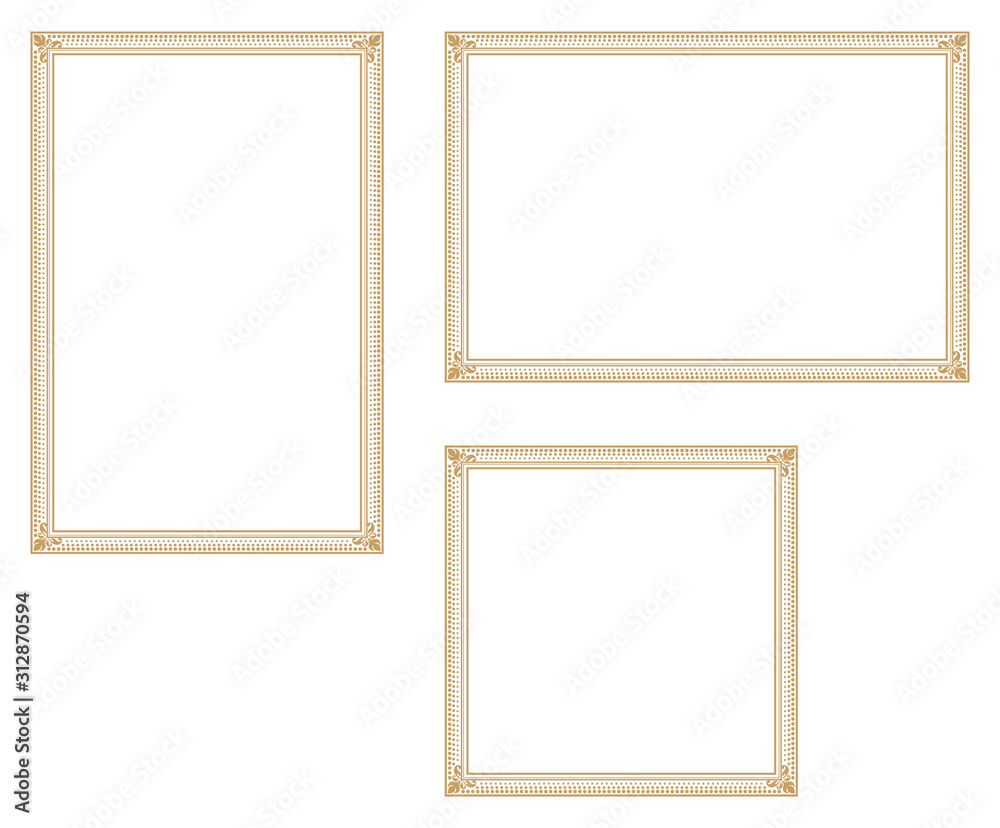 Decorative frame.A frame that gave a change in size to the same design ...