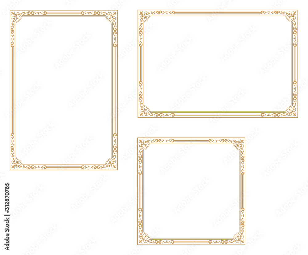 Decorative frame.A frame that gave a change in size to the same design ...