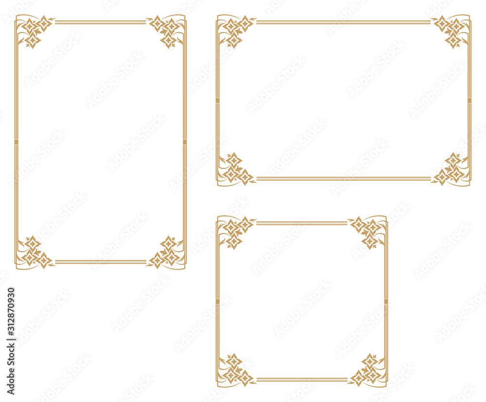 Decorative frame.A frame that gave a change in size to the same design ...