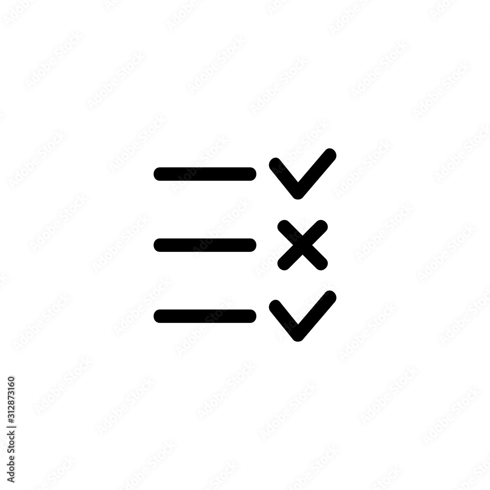 questionnaire icon vector. A thin line sign. Isolated contour symbol ...