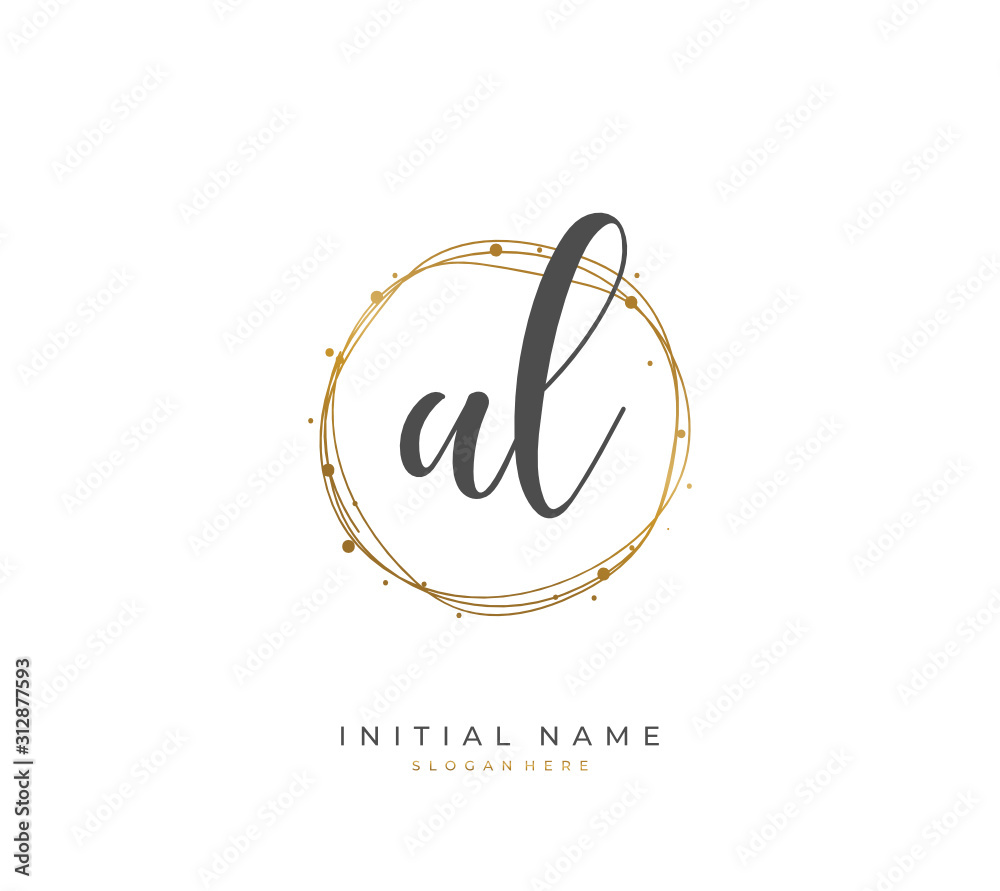 Handwritten letter A L AL for identity and logo. Vector logo template ...