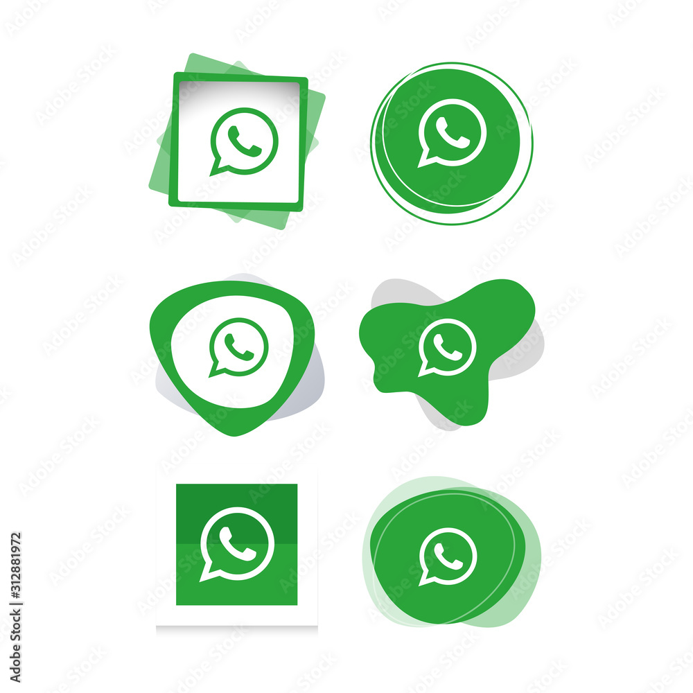 WhatsApp icon logo collection set Social media Vector Illustrator Stock ...