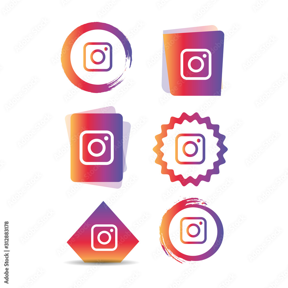 instagram icon logo collection set Social media Vector Illustrator ...