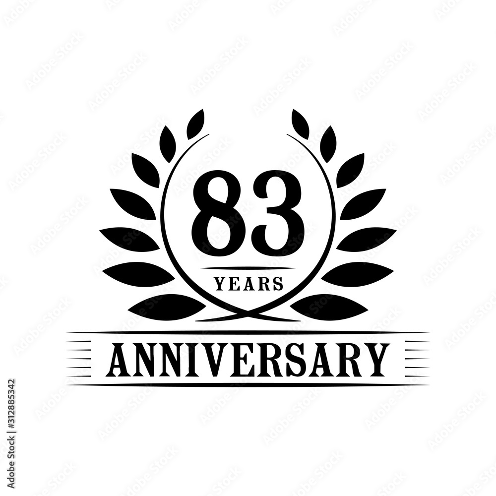 83 years logo design template. Eighty third anniversary vector and ...