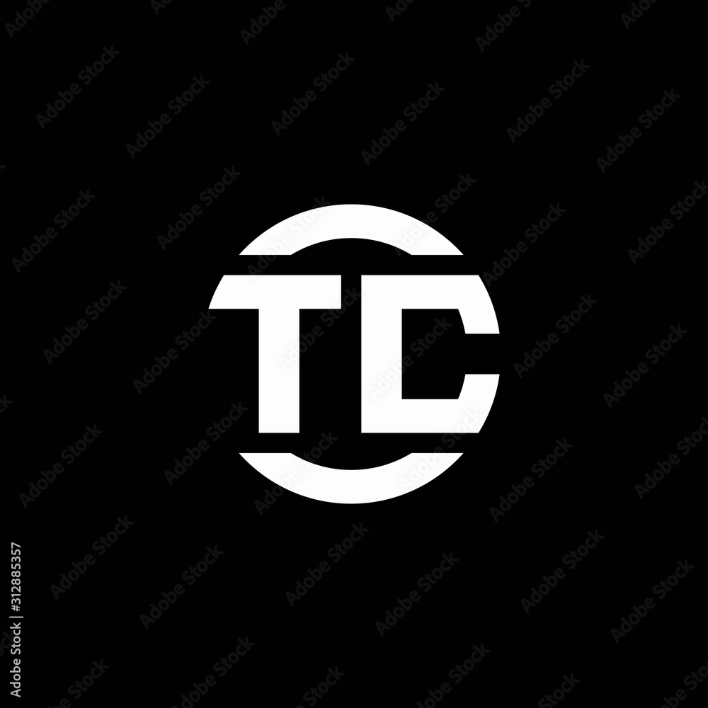 TC logo monogram isolated on circle element design template Stock ...