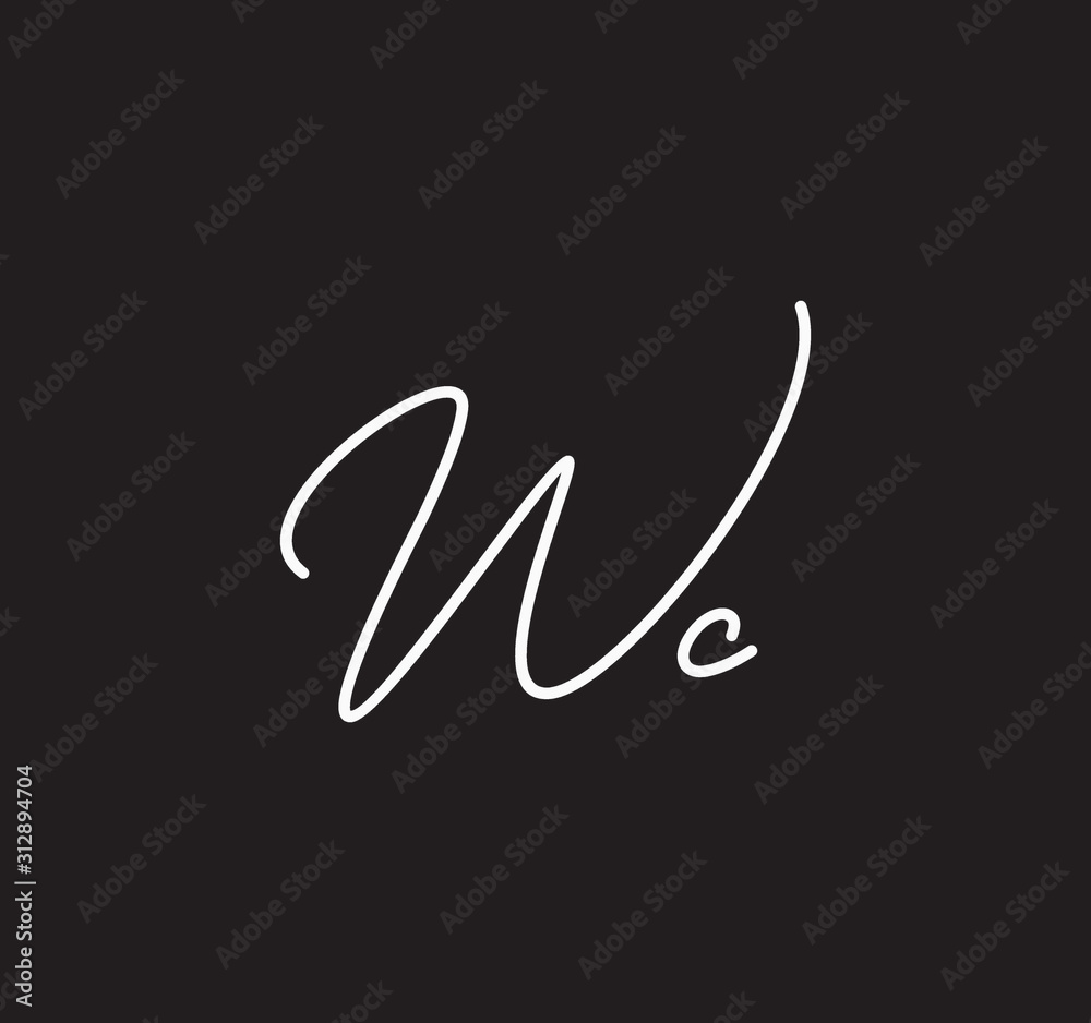 Couple Cursive Letters Initial Signature Handwriting Calligraphy Stock ...