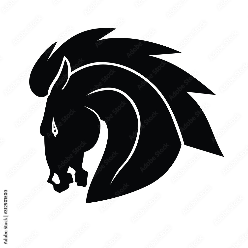 Vector illustrations of angry horse head icon Stock Vector | Adobe Stock