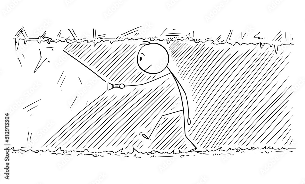 Vector cartoon stick figure drawing conceptual illustration of man ...