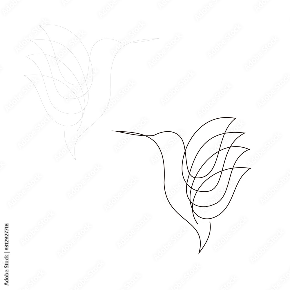 simple hummingbirds line art vector logo Stock Vector | Adobe Stock