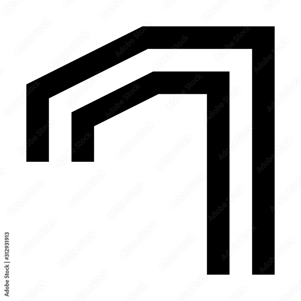 Letters and numbers - square outline font - black number 1 - vector ...