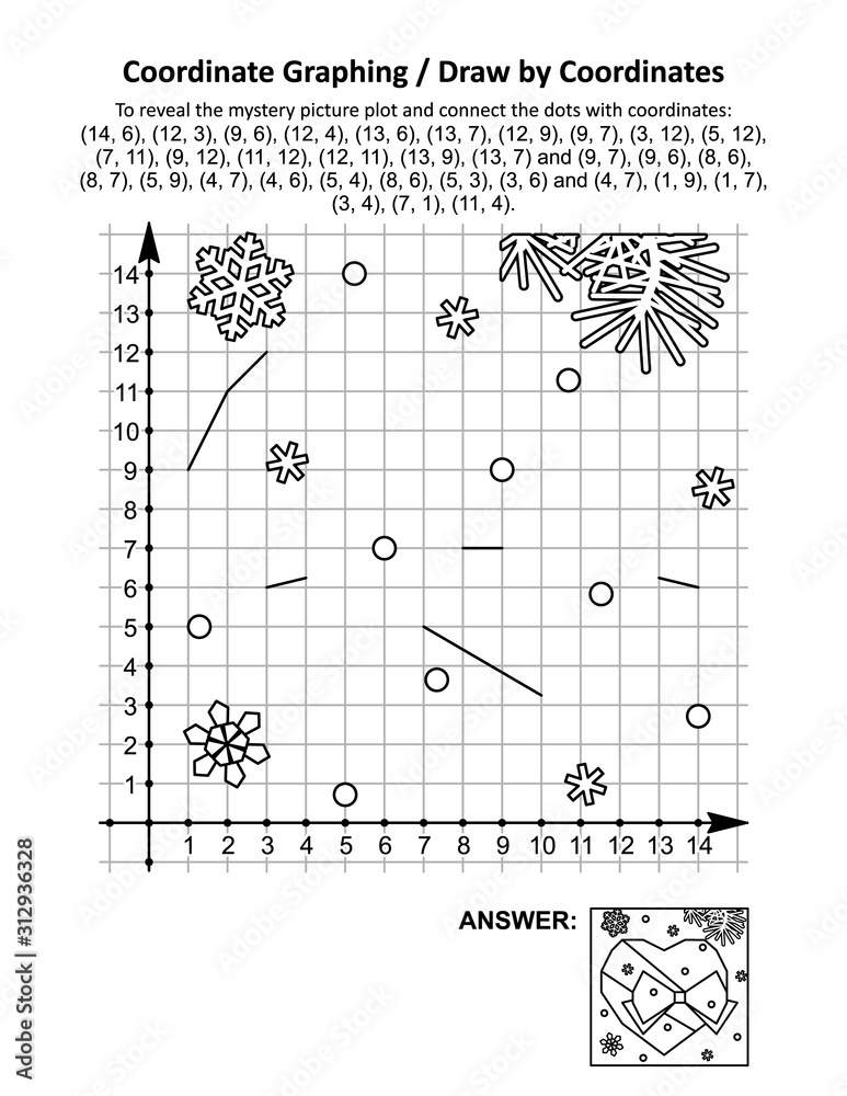 Poster Coordinate graphing, or draw by coordinates, math worksheet with ...