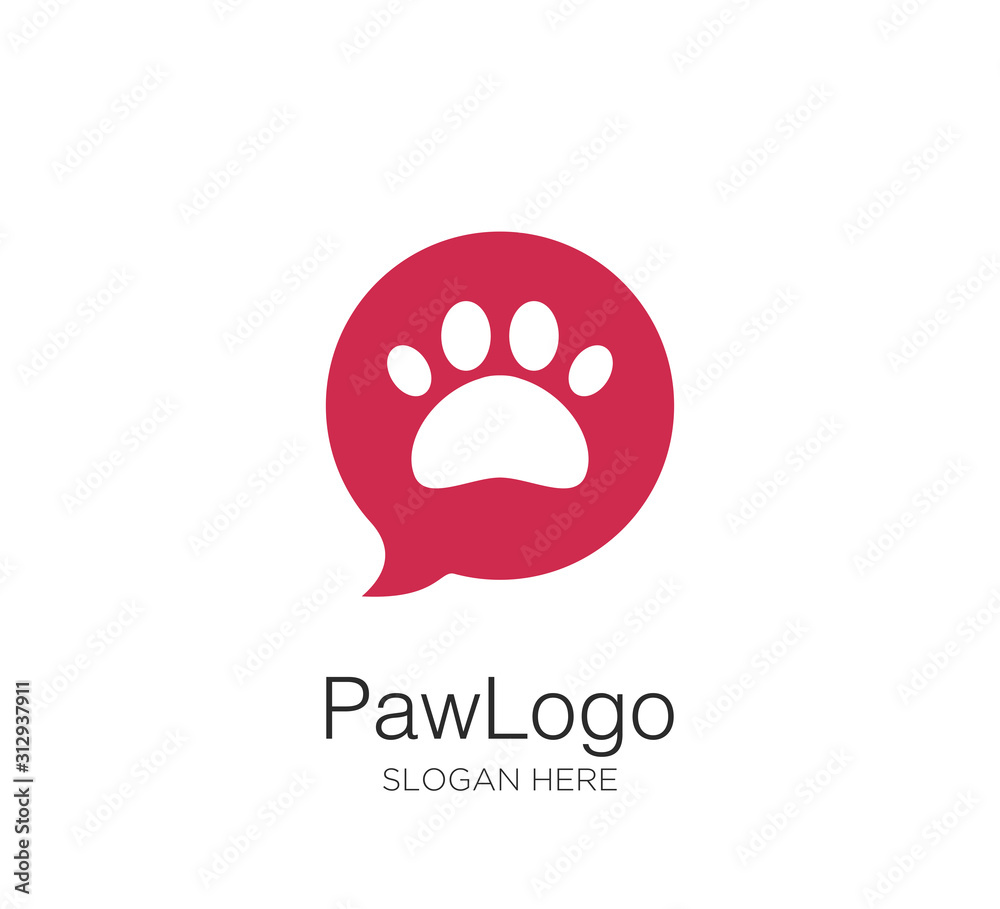 paw vector logo design template Stock Vector | Adobe Stock