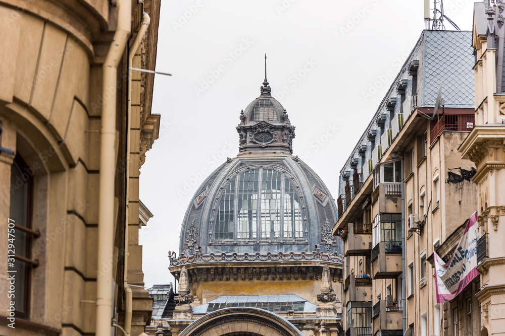 The CEC Palace in Bucharest, Romania, built in 1900 and situated on ...