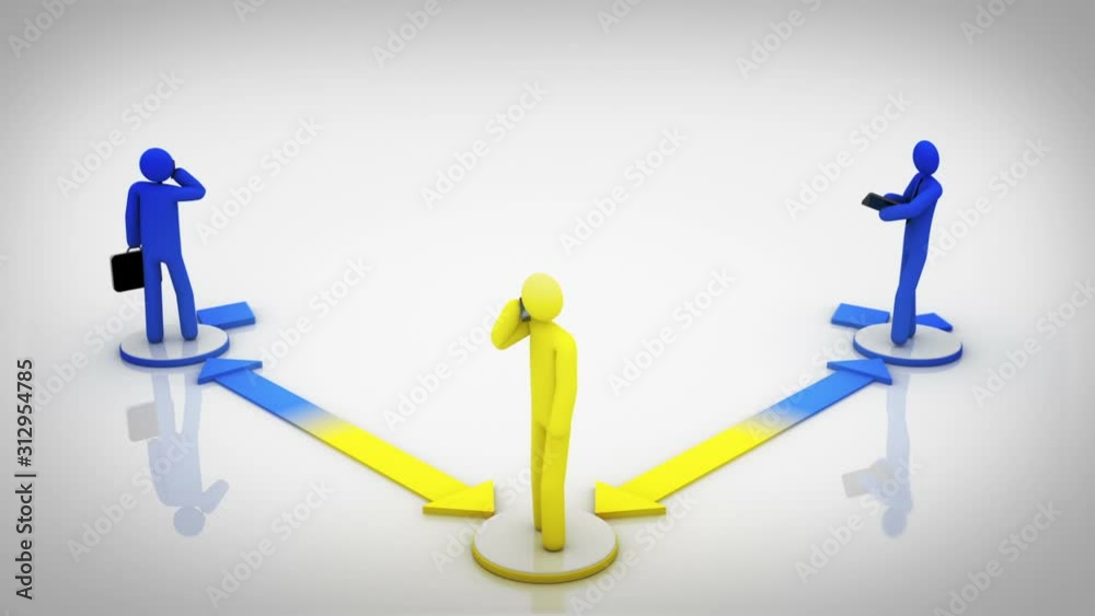 Organization chart. White background. 2 videos in 1 file. Animation ...