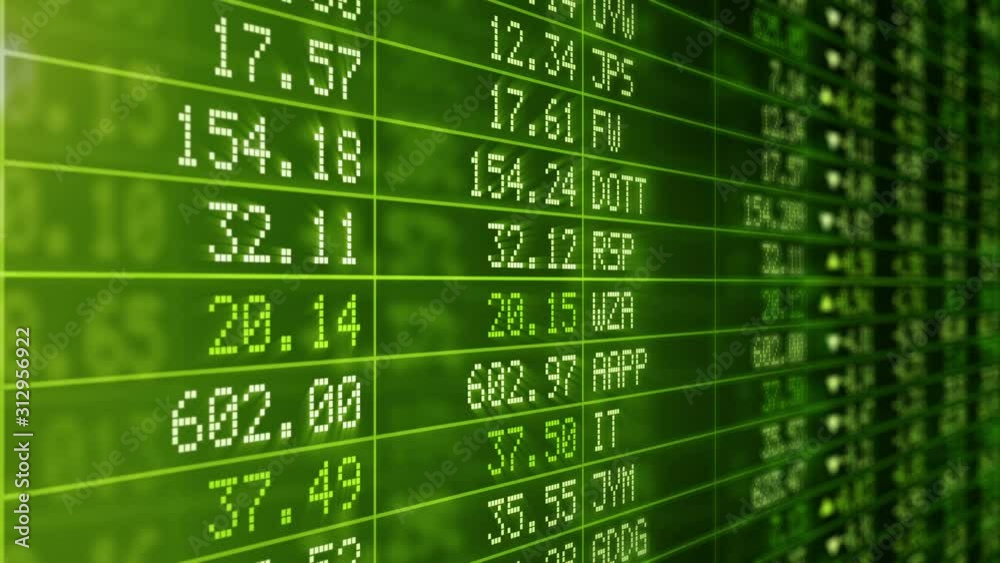 Video „Stock Market Tickers. Loopable. Green. 2 videos in 1 file ...