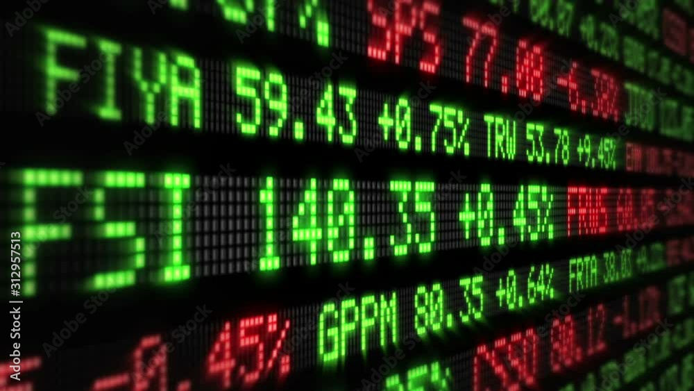 Stock Market Tickers. Loopable. Green and Red. 2 videos in 1 file ...