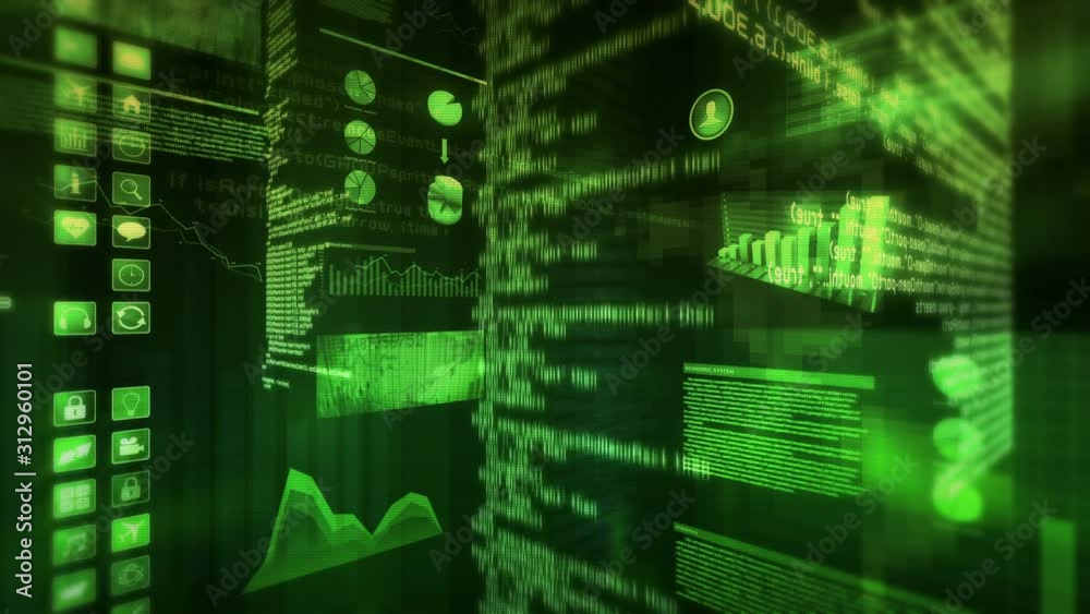 Financial data and growing charts. 2 colors in 1 file. Red-Green. 360 ...