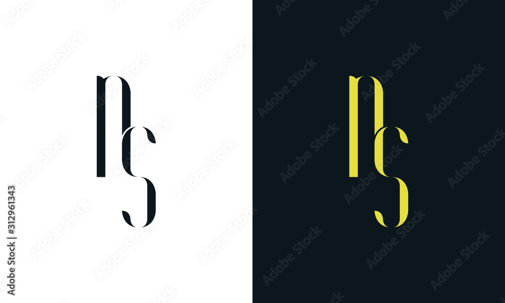 Abstract line art letter NS logo. This logo icon incorporate with two ...