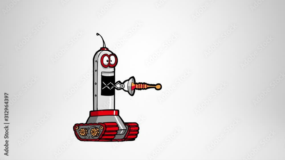 Robot animations. 2 in 1. Loopable. Luma matte. Classic animated robots ...