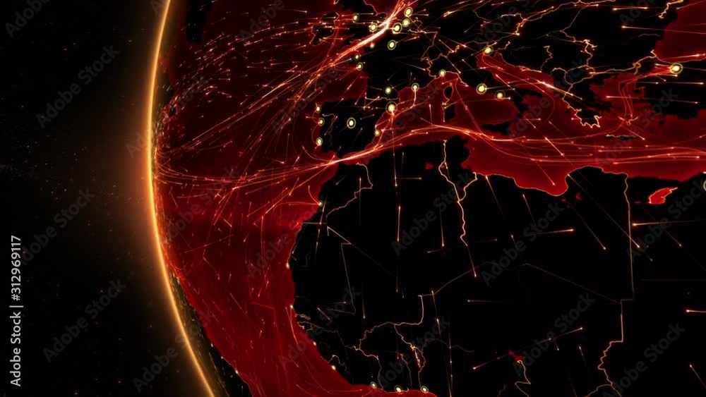 Vidéo Stock Earth connections. Africa. Aerial, maritime, ground routes ...