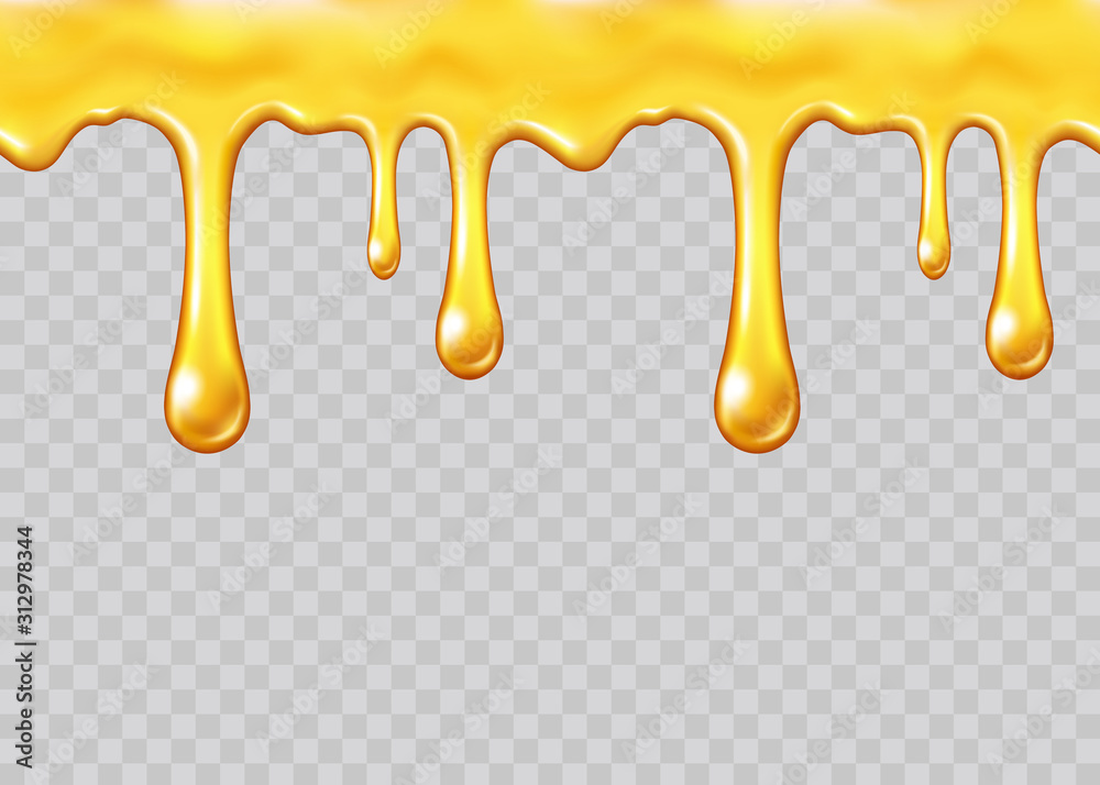 Vecteur Stock Honey drip seamless pattern isolated on transparent ...