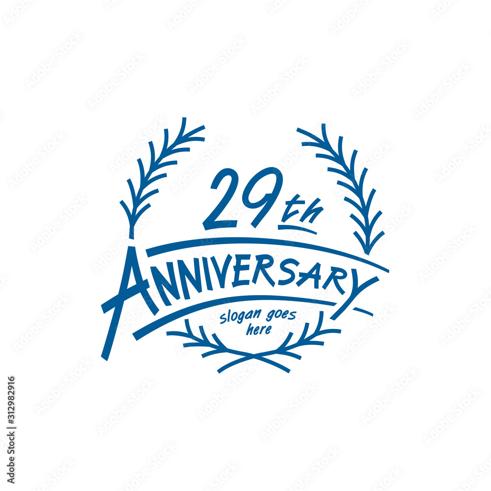 29 years design template. Twenty ninth years logo. Vector and ...
